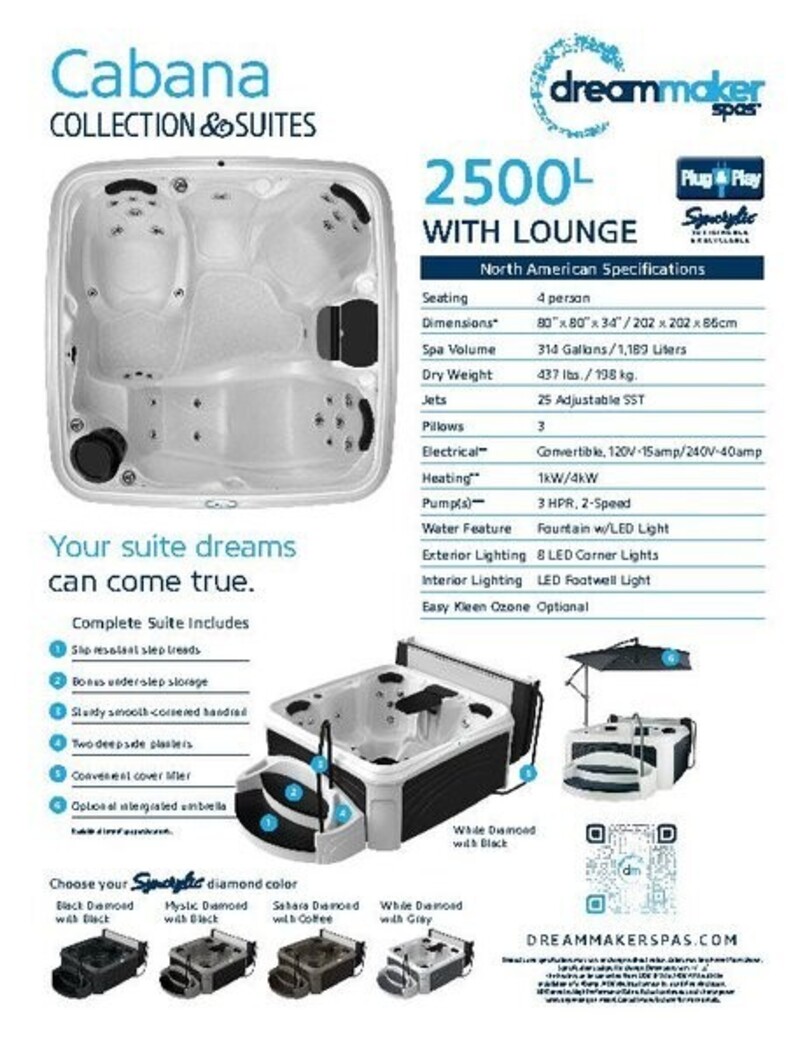 Dream Maker Spa 2500L | NOS SPAS | Produits | JC Pools and SPAs